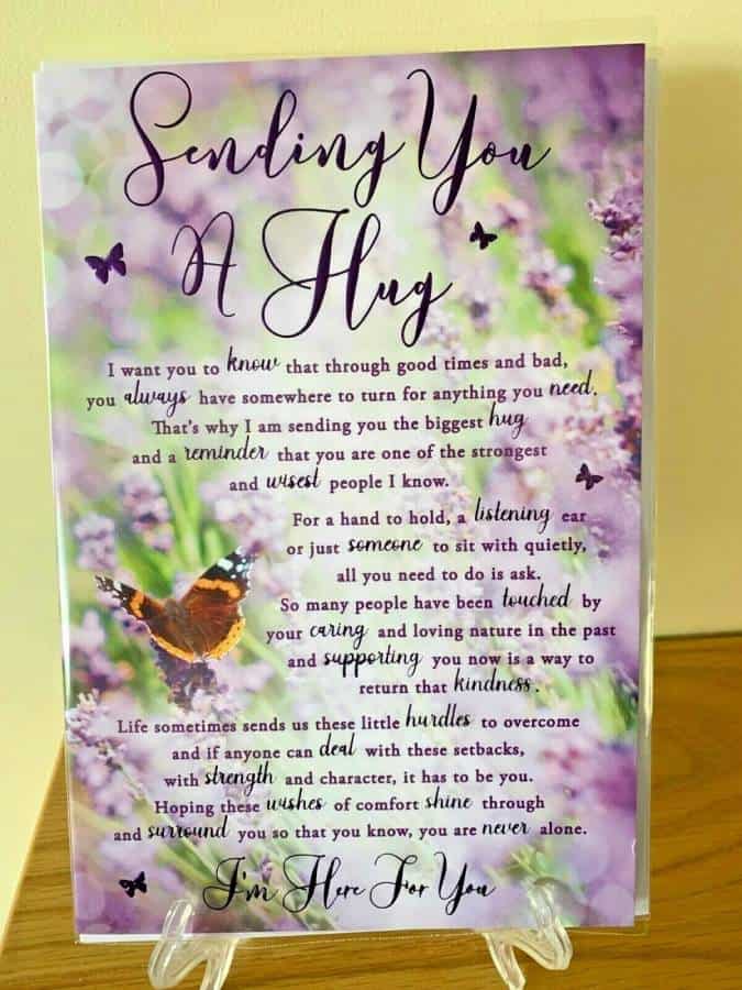 Sympathy Card Sending You A Hug – Condolence Mourning Bereavement Foil ...